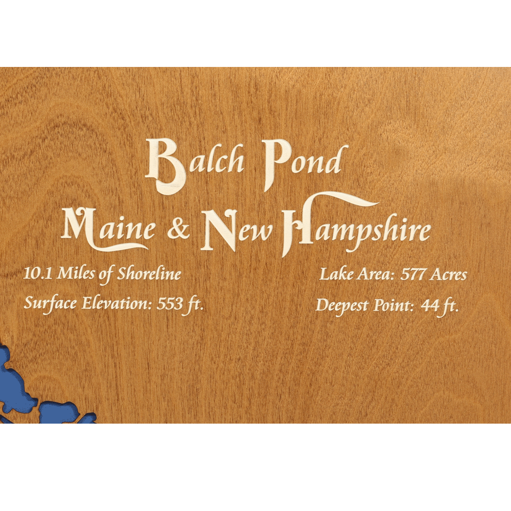 Balch Pond, Maine and New Hampshire Stained Wood and Dark Walnut Frame ...