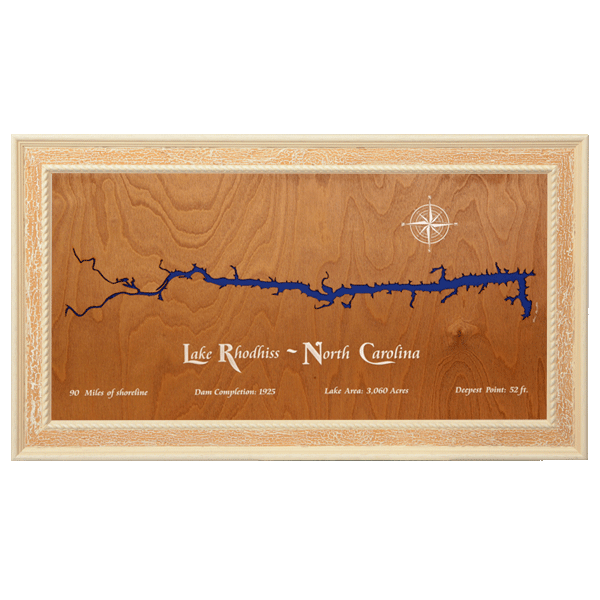 Lake Rhodhiss, North Carolina Stained Wood and Distressed White Frame ...