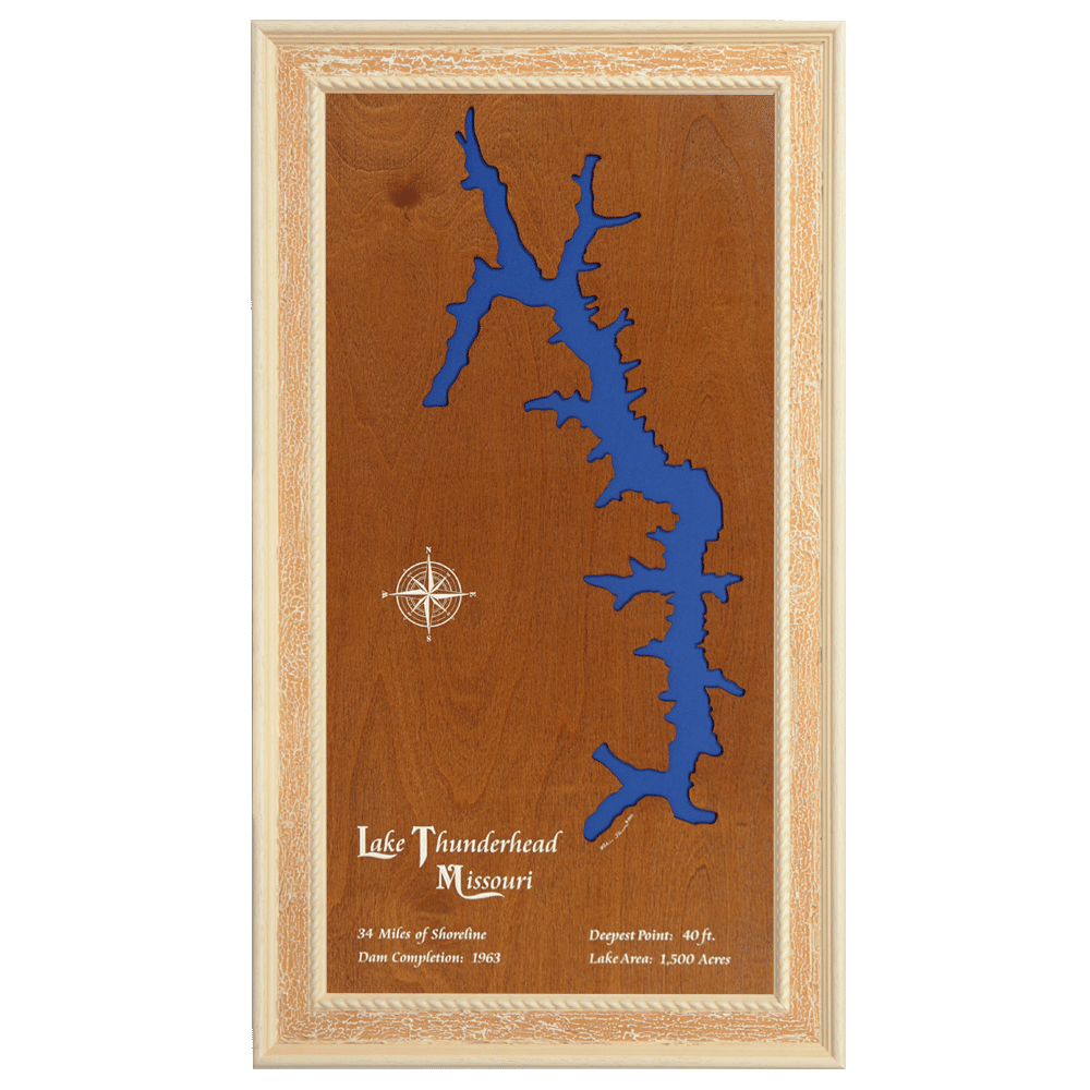 Lake Thunderhead, Missouri Stained Wood and Distressed White Frame Lak ...