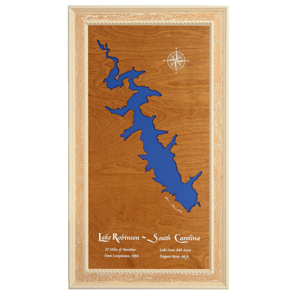 Lake Robinson, Greer, South Carolina Stained Wood and Distressed White ...