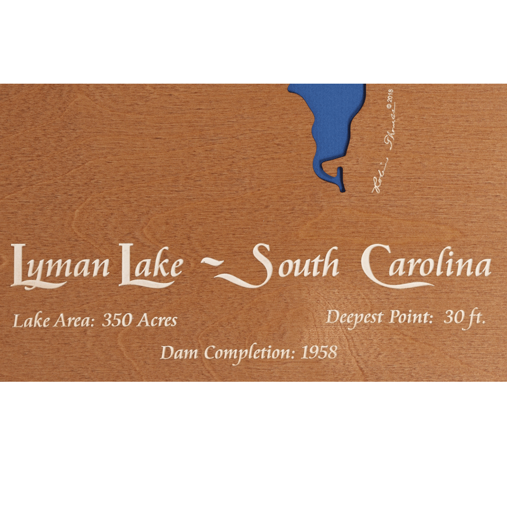 Lyman Lake, South Carolina Stained Wood and Distressed White Frame Lak ...