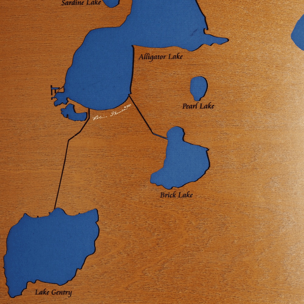 Alligator Chain of Lakes, Florida Stained Wood and Distressed White Fr ...