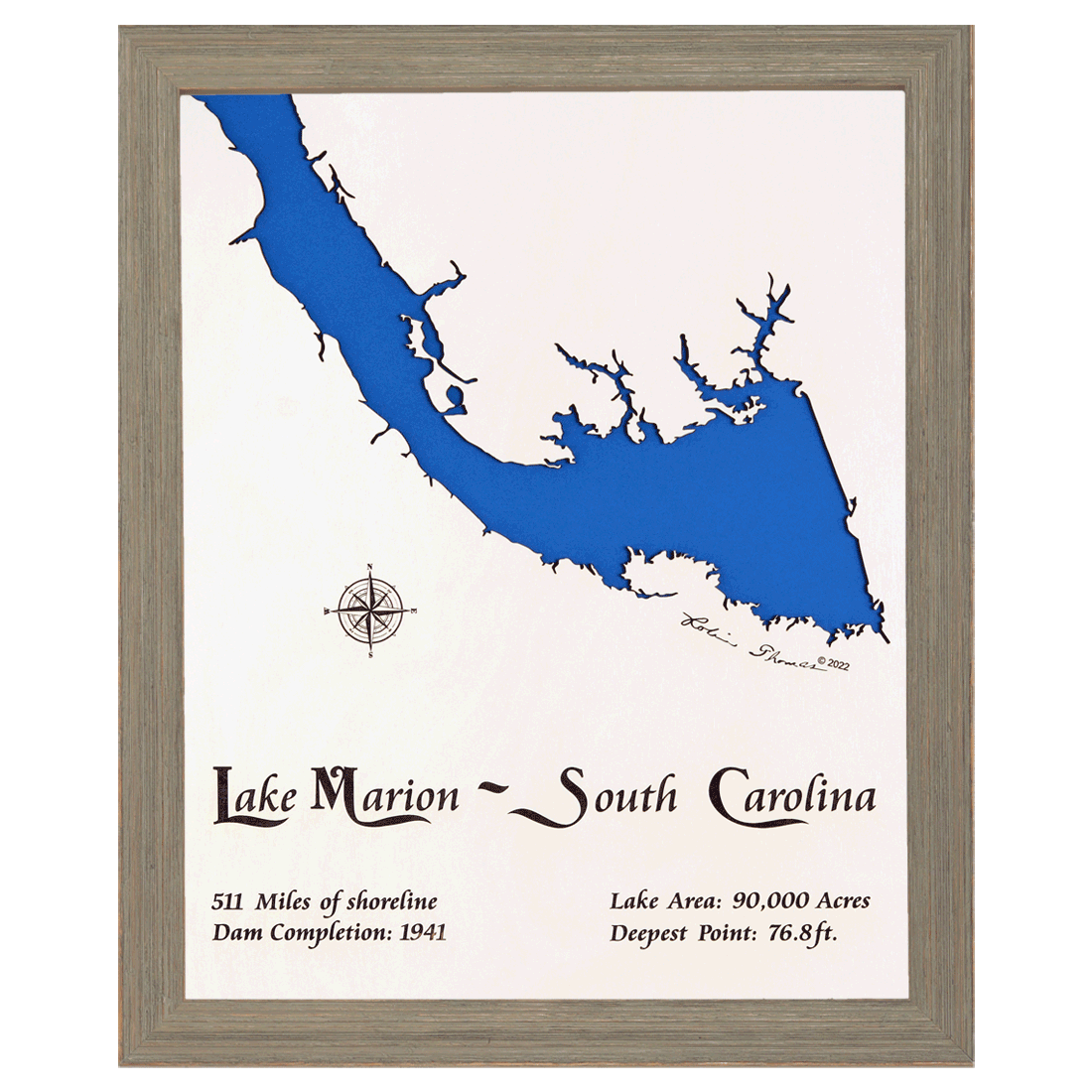 Lake Marion, South Carolina White Washed Wood and Rustic Gray Frame La ...