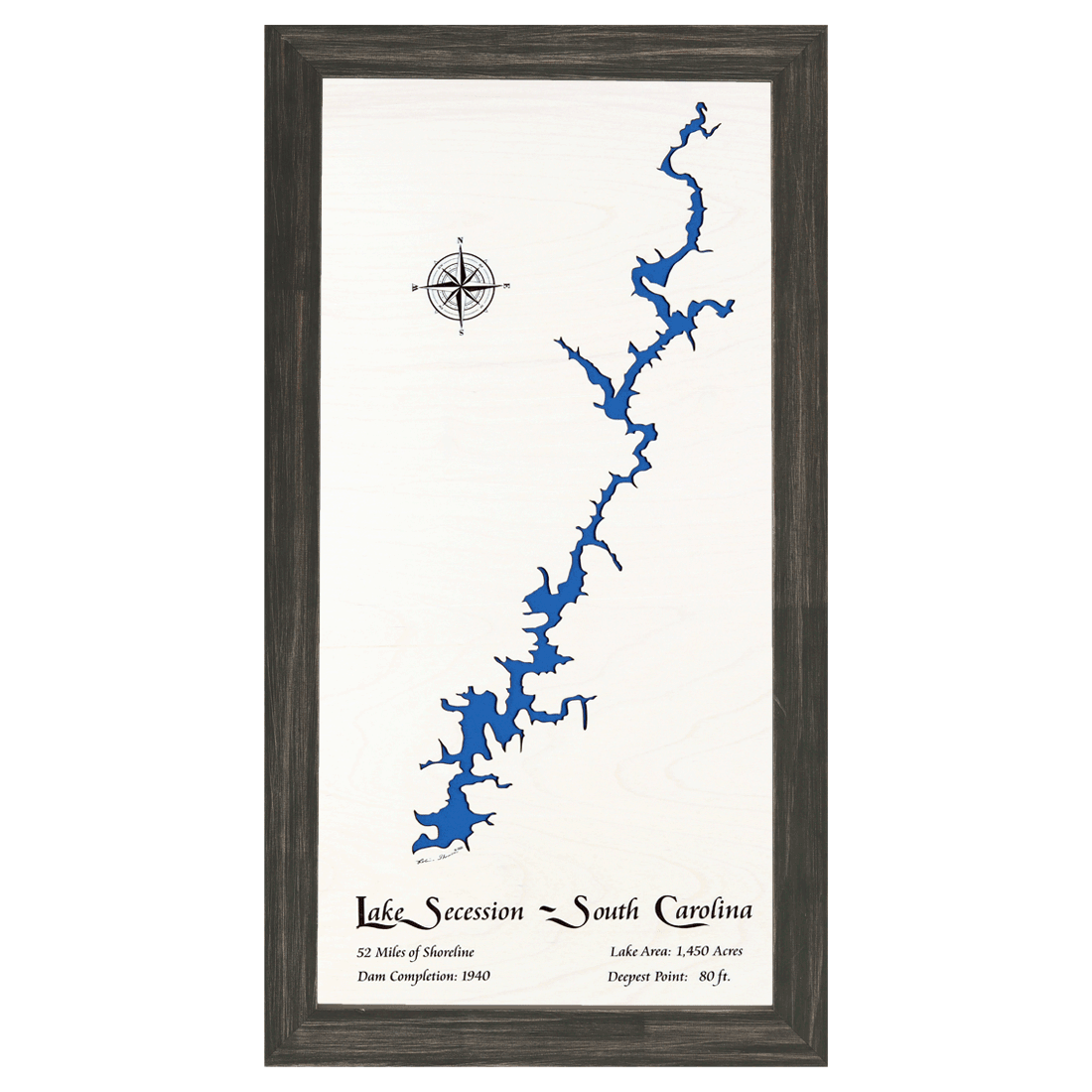 Lake Secession, South Carolina White Washed Wood and Distressed Black ...