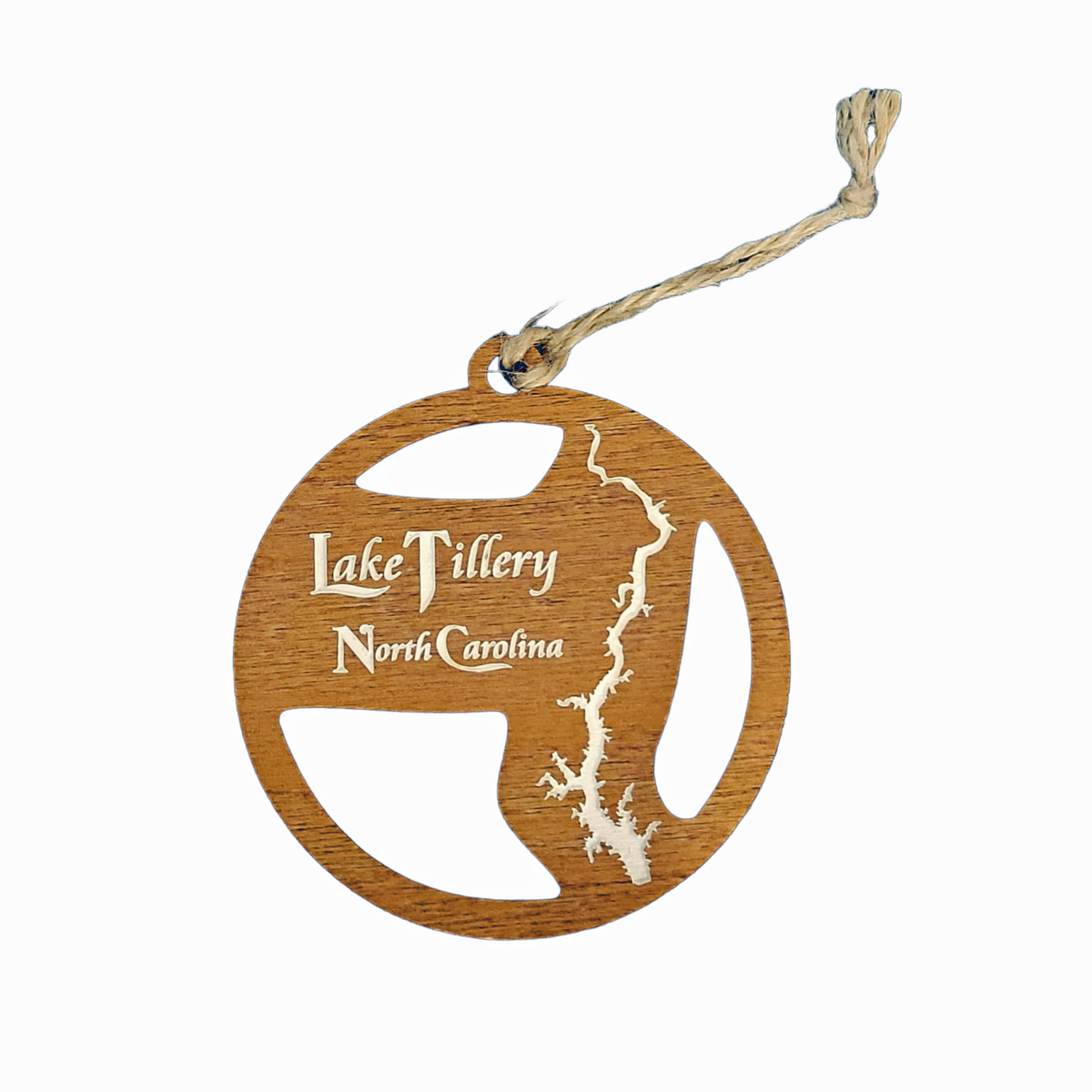Lake Tillery, North Carolina Wooden Ornament – Custom Crafted Silhouettes