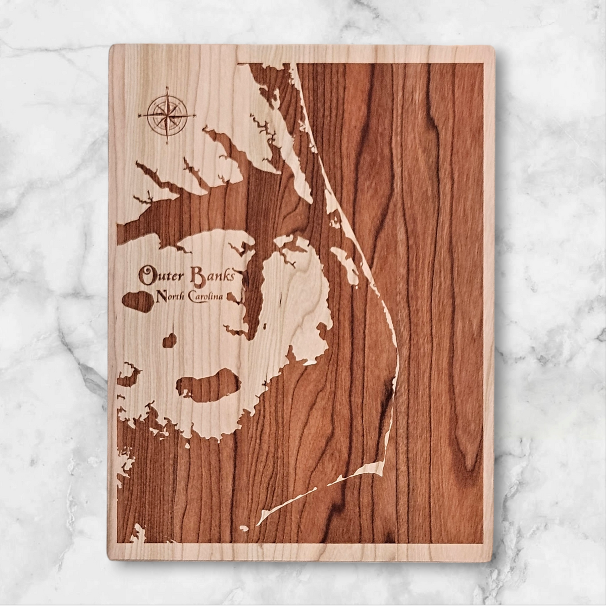 Outer Banks, North Carolina Engraved Cherry Cutting Board – Custom ...