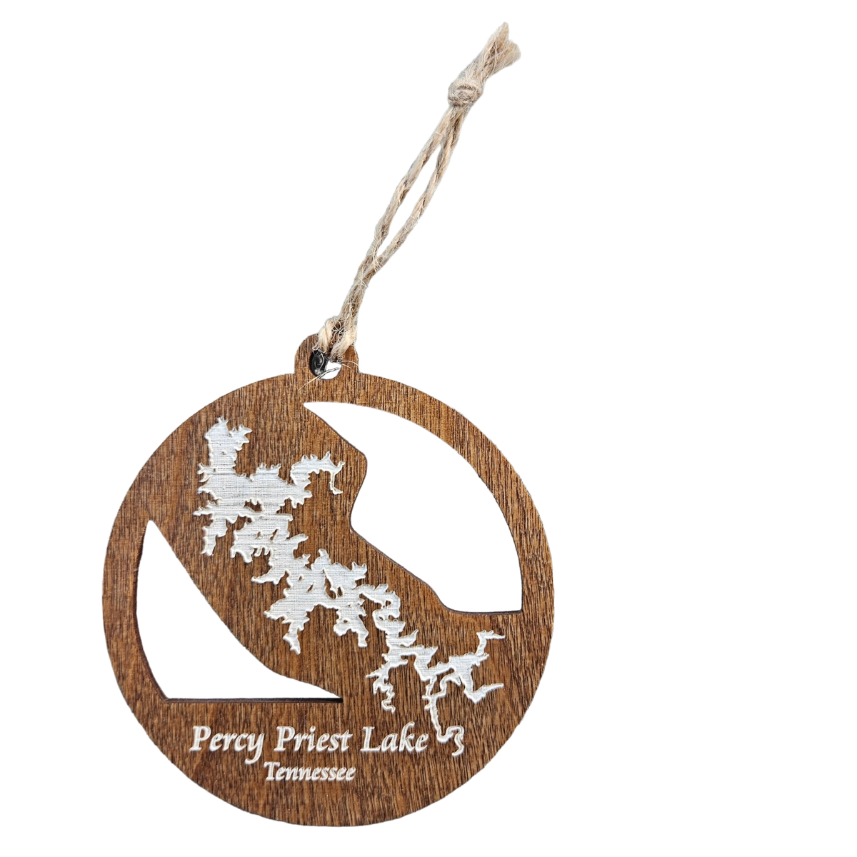 Percy Priest Lake, Tennessee Wooden Ornament – Custom Crafted Silhouettes