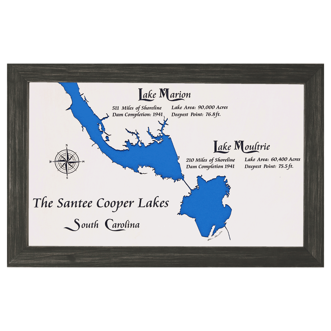 Santee Cooper Lakes, South Carolina White Washed Wood and Distressed B ...