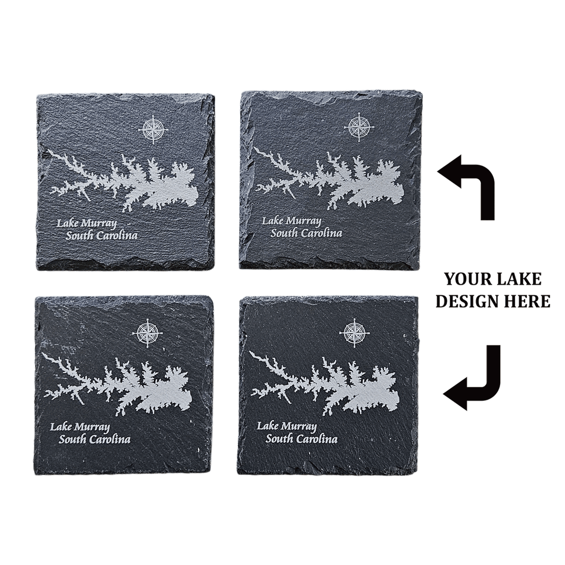 Normandy Lake, Tennessee Slate Coaster – Custom Crafted Silhouettes