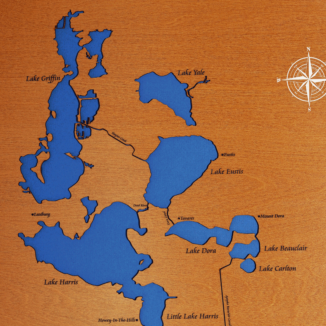 The Harris Chain of Lakes, Florida Stained Wood and Distressed White F ...