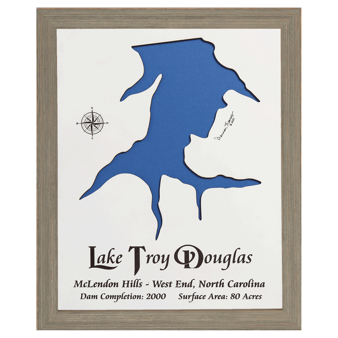 Lake Troy Douglas, North Carolina White Washed Wood and Rustic Gray Fr ...