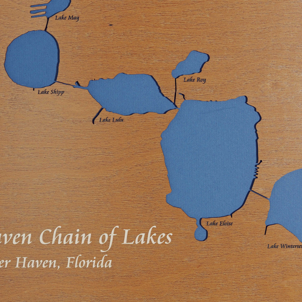 Winter Haven Chain of Lakes, Florida Stained Wood and Dark Walnut Fram ...