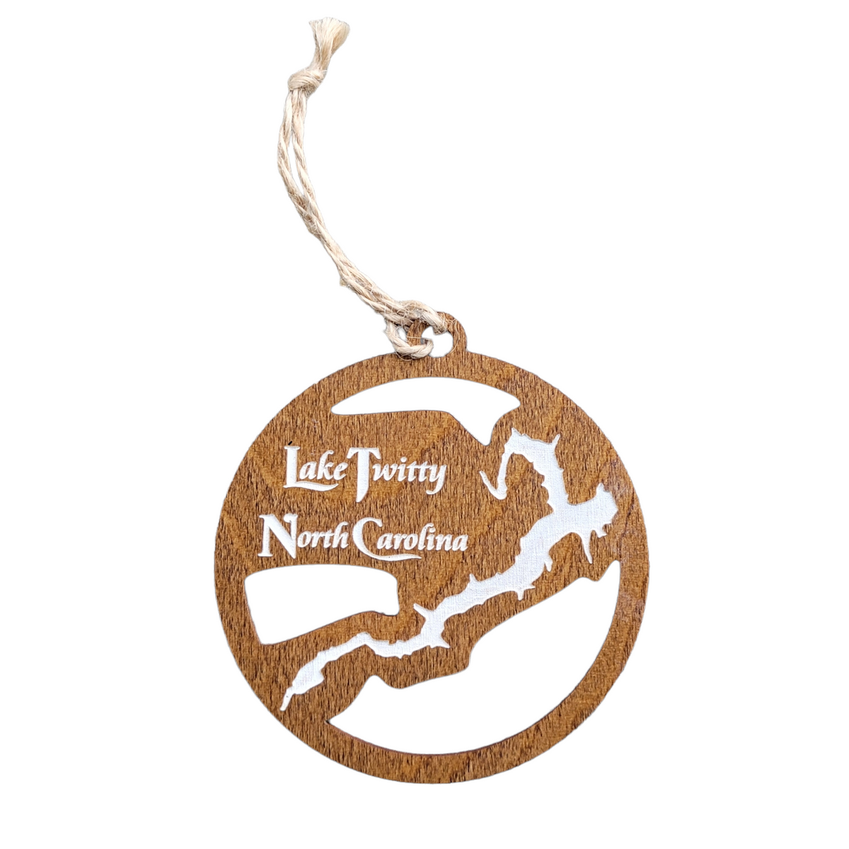Lake Twitty, North Carolina Wooden Ornament – Custom Crafted Silhouettes